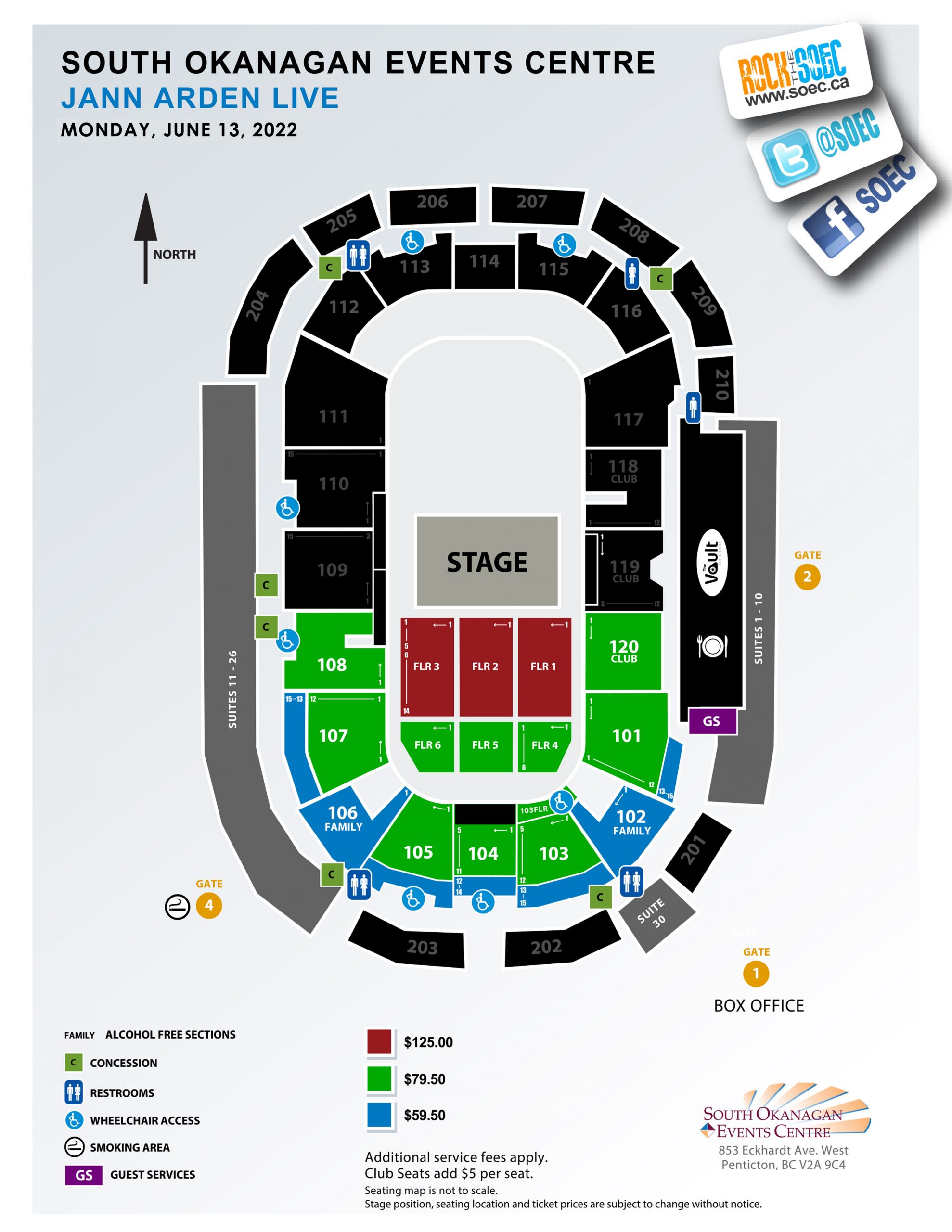 Seating Maps | South Okanagan Events Centre