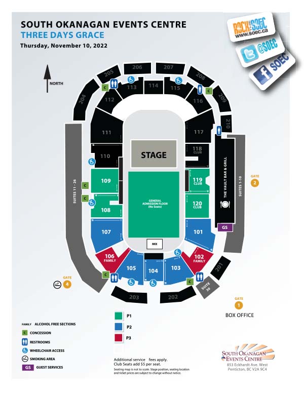 Seating Maps | South Okanagan Events Centre