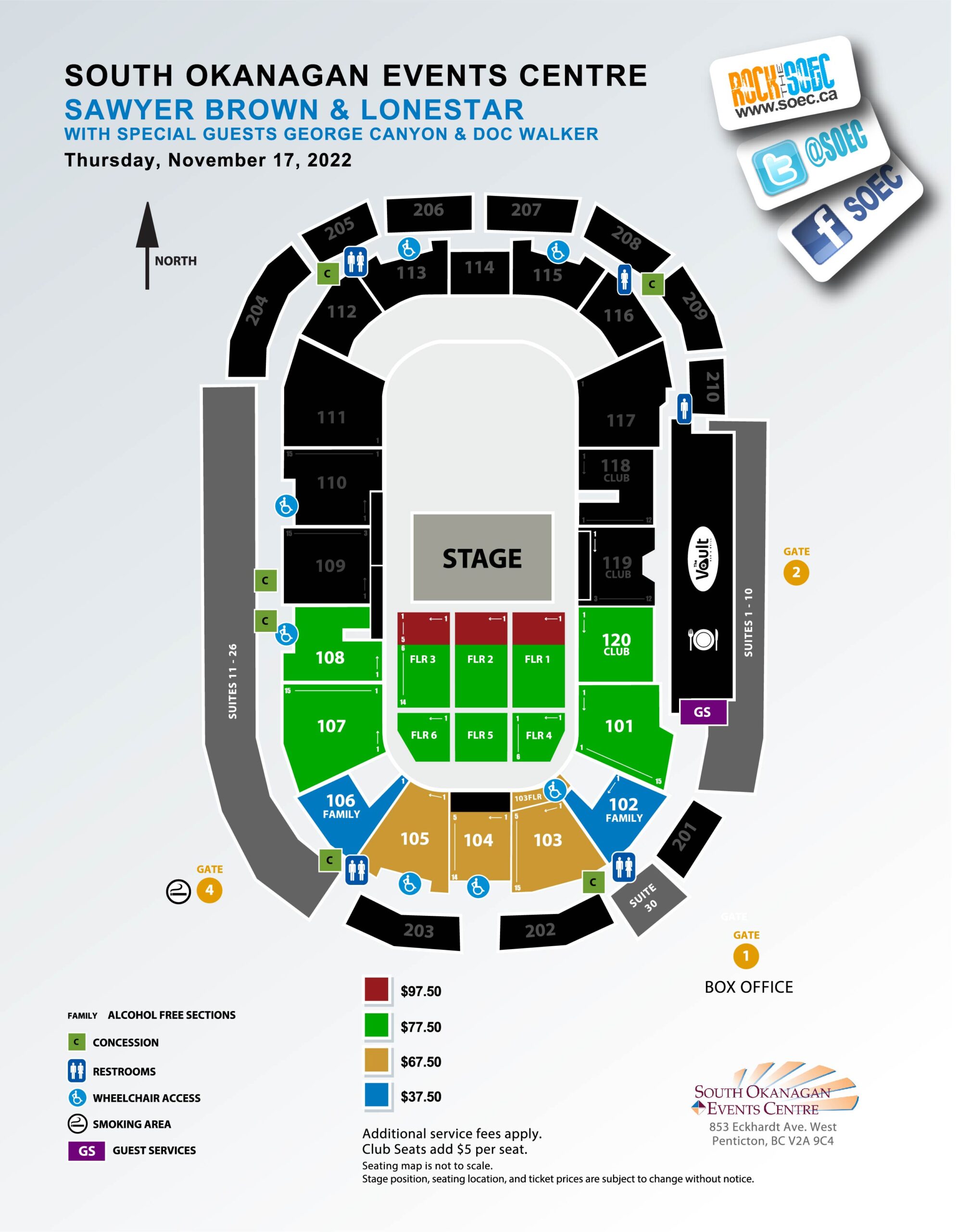 Seating Maps | South Okanagan Events Centre