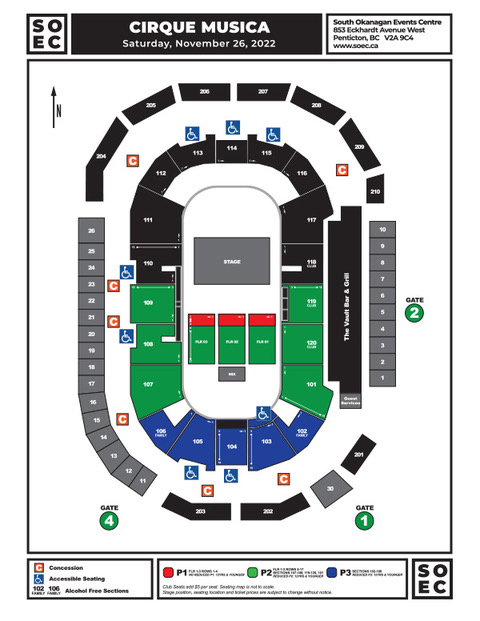 Seating Maps | South Okanagan Events Centre