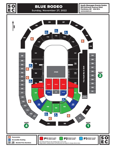 Seating Maps | South Okanagan Events Centre