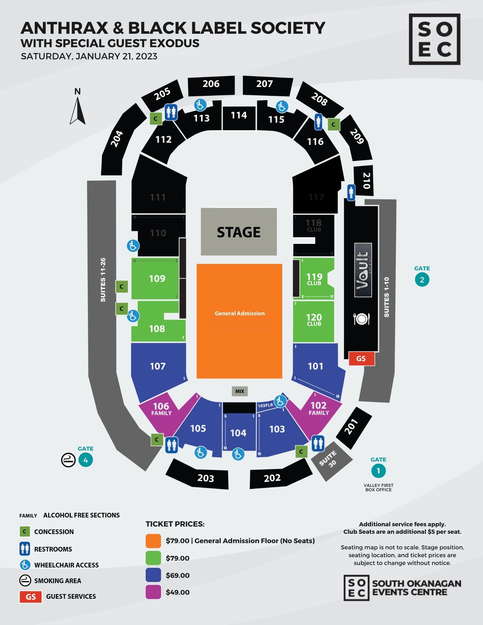 Seating Maps | South Okanagan Events Centre