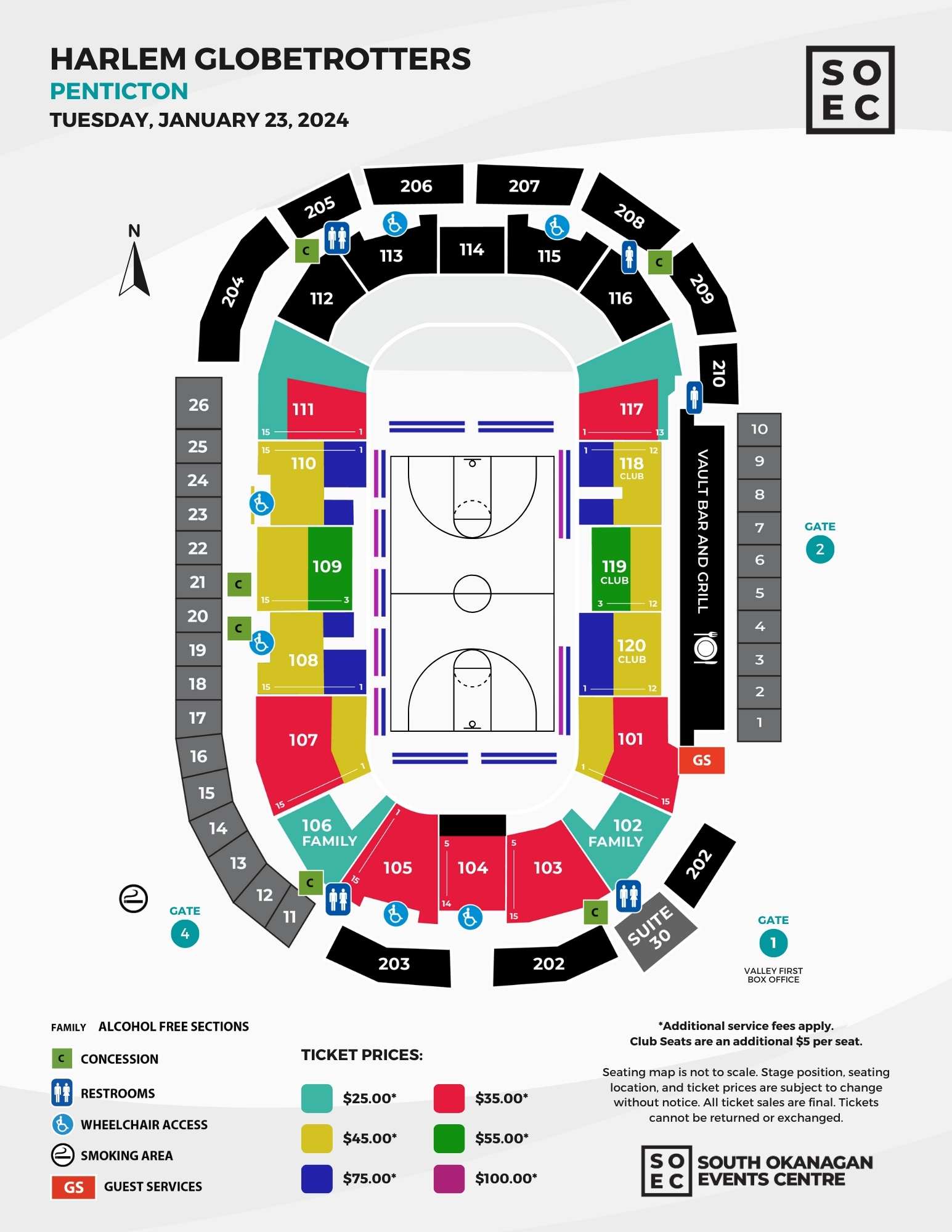 Seating Maps | South Okanagan Events Centre