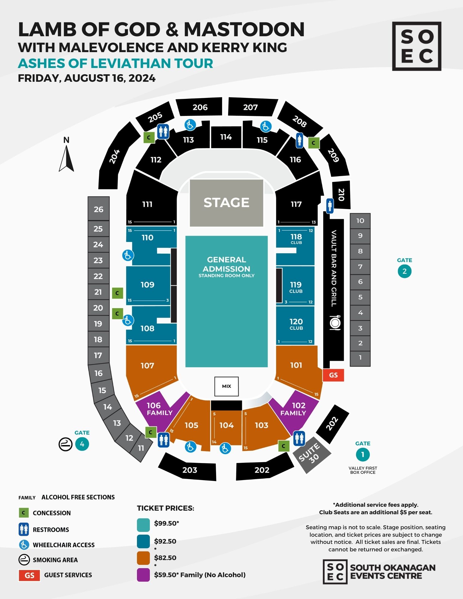 Seating Maps | South Okanagan Events Centre