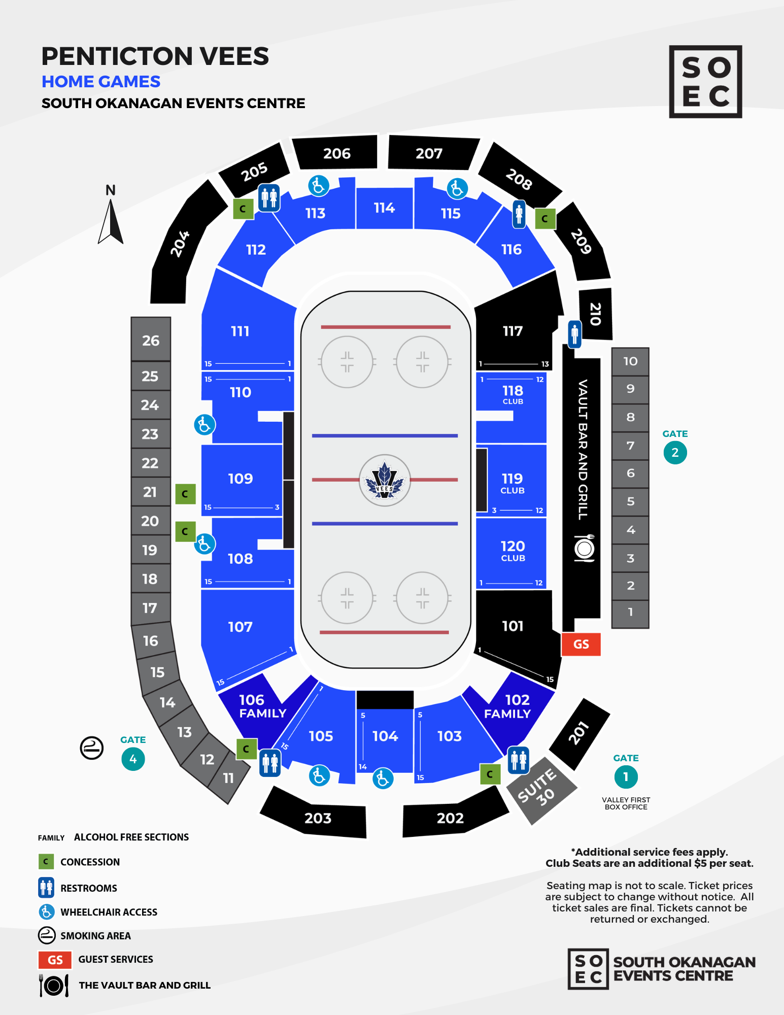 Seating Maps | South Okanagan Events Centre