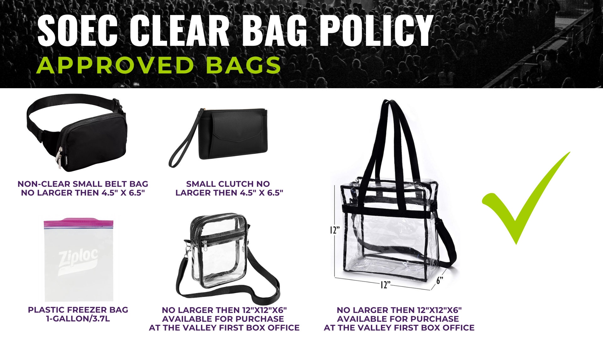 Clear Bag Policy | South Okanagan Events Centre