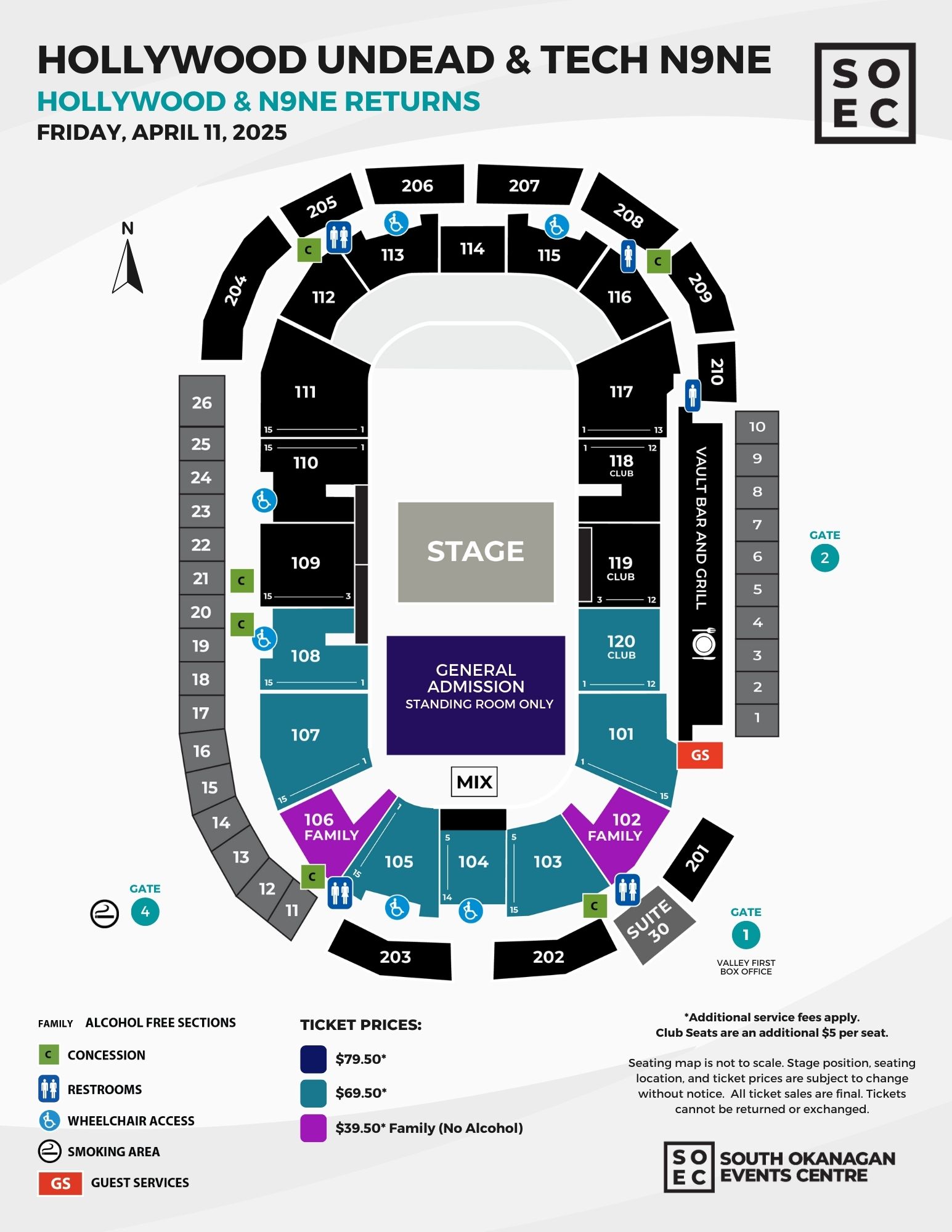 Seating Maps | South Okanagan Events Centre