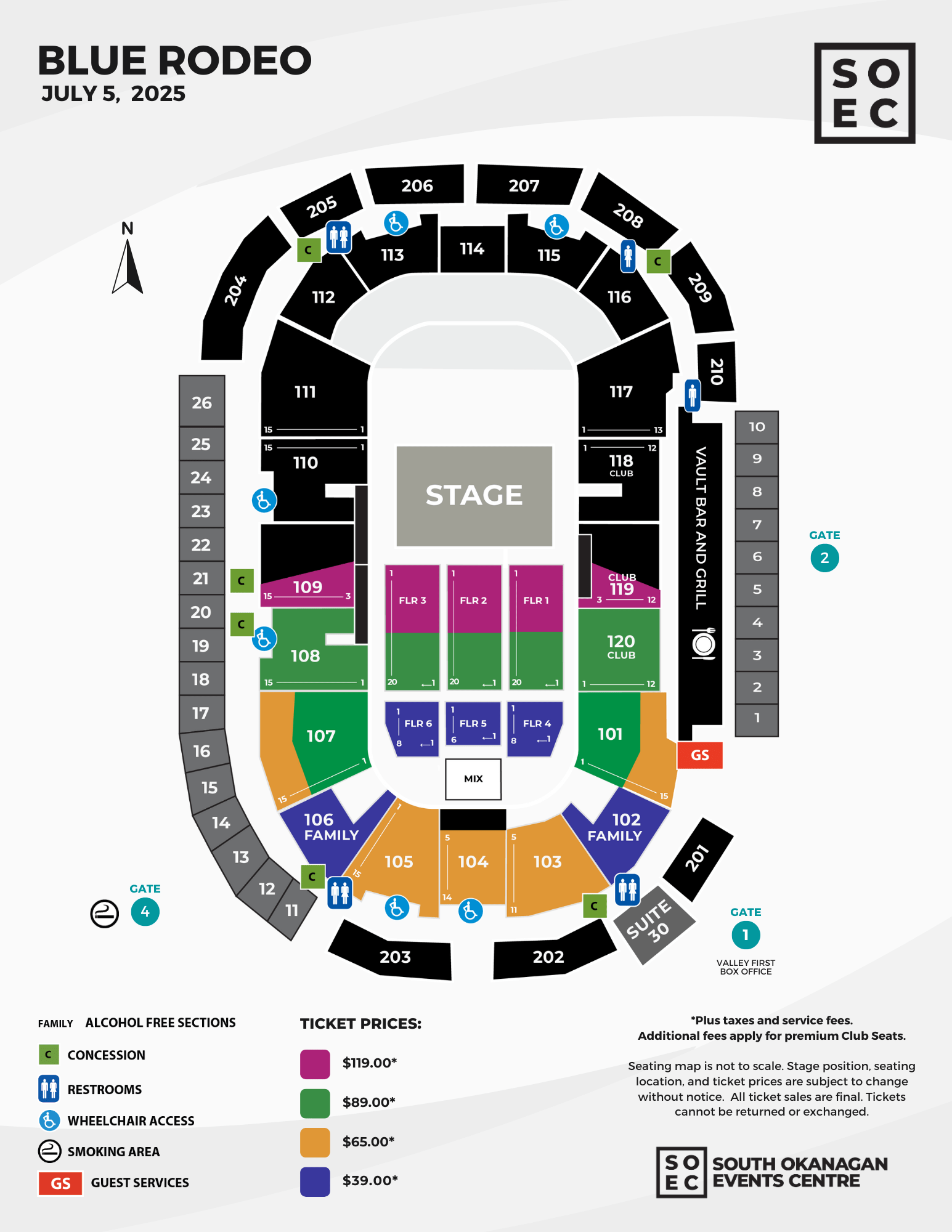 Seating Maps | South Okanagan Events Centre