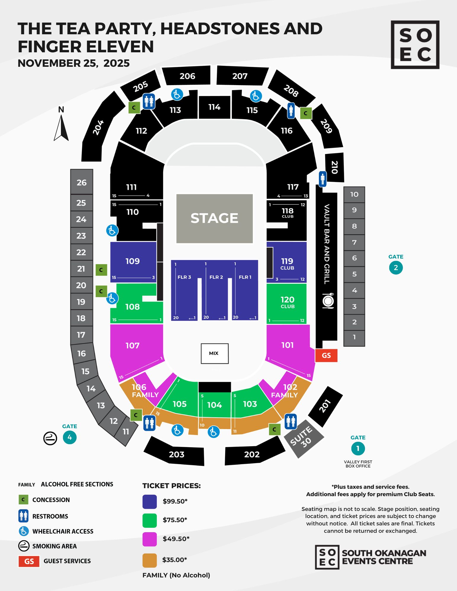 Seating Maps | South Okanagan Events Centre